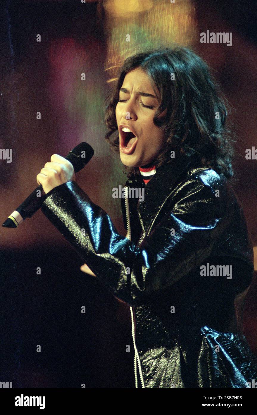 Sanremo Italy 25/02/1996:Syria,Italian singer, during the television ...