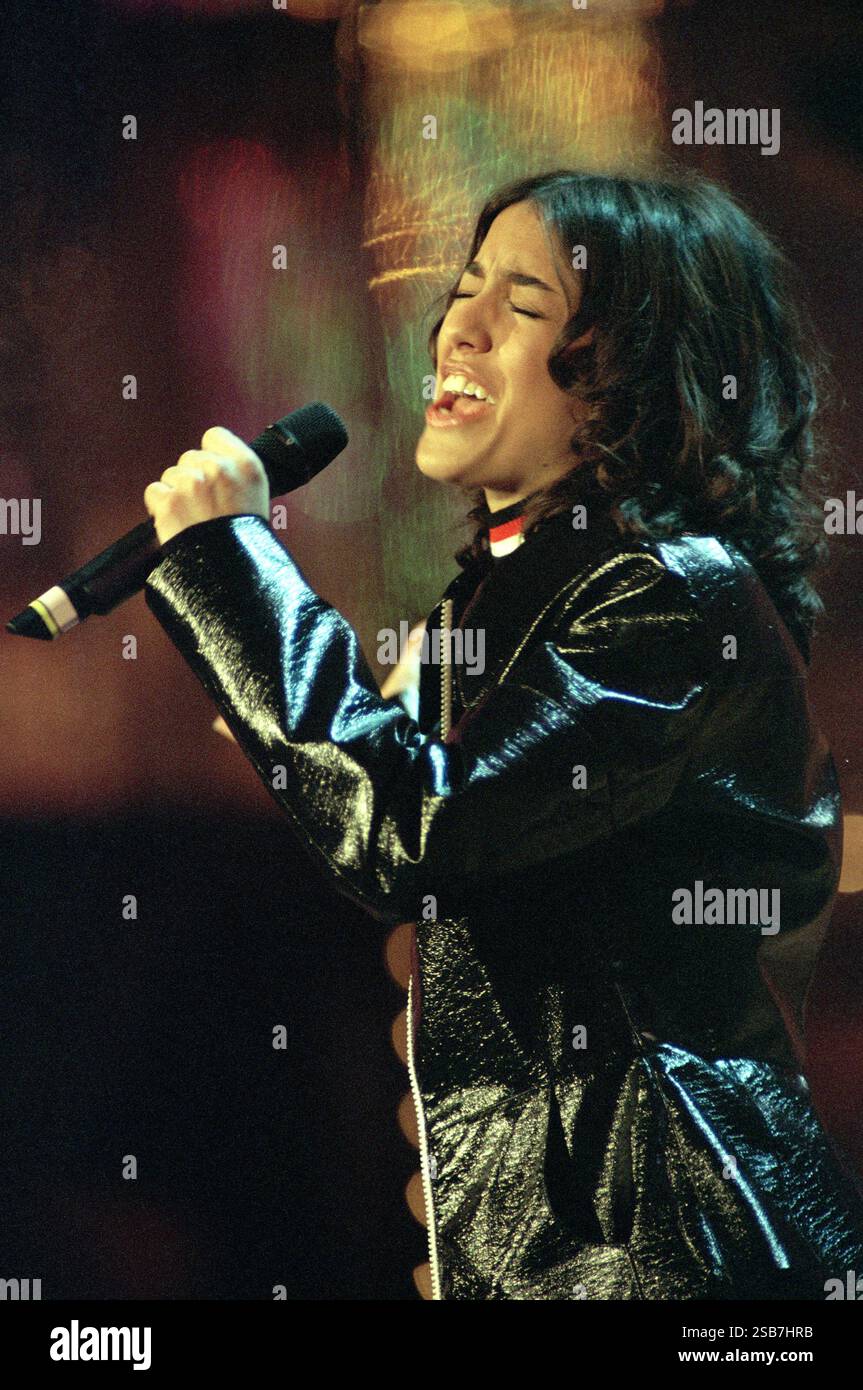 Sanremo Italy 25/02/1996:Syria,Italian singer, during the television ...