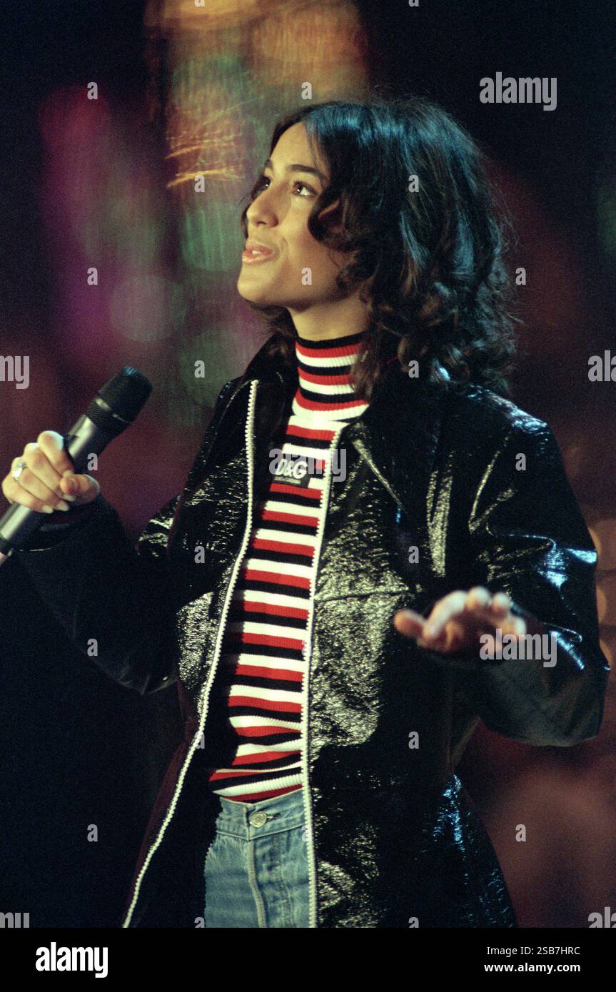 Sanremo Italy 25/02/1996:Syria,Italian singer, during the television ...