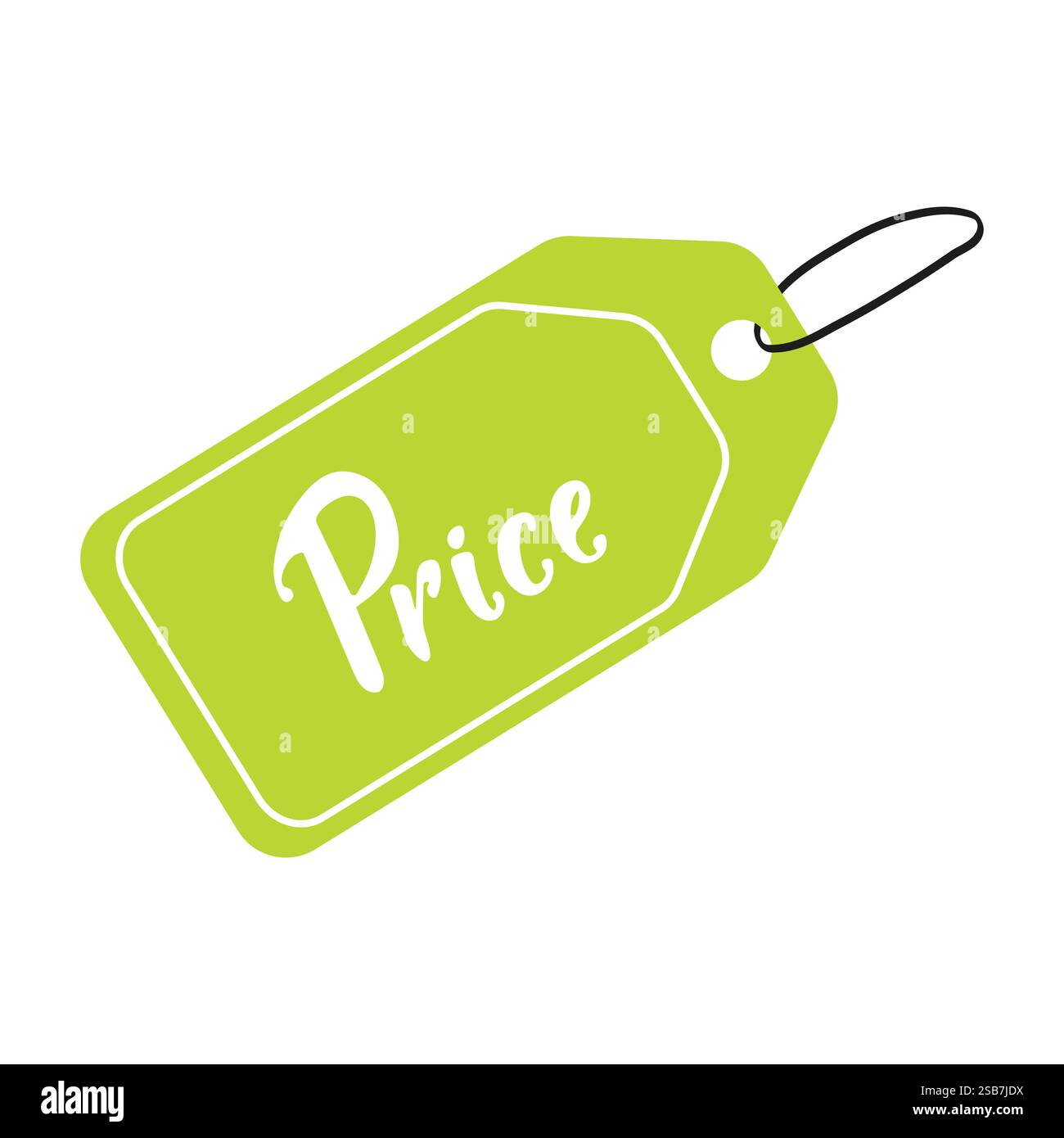 A vibrant green price tag stands out with 'Price' written in bold white ...