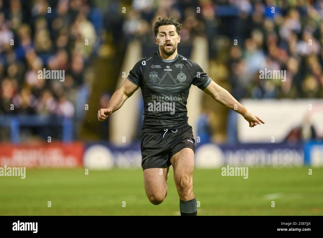 Toby King of Warrington Wolves in action during the Toby King's ...