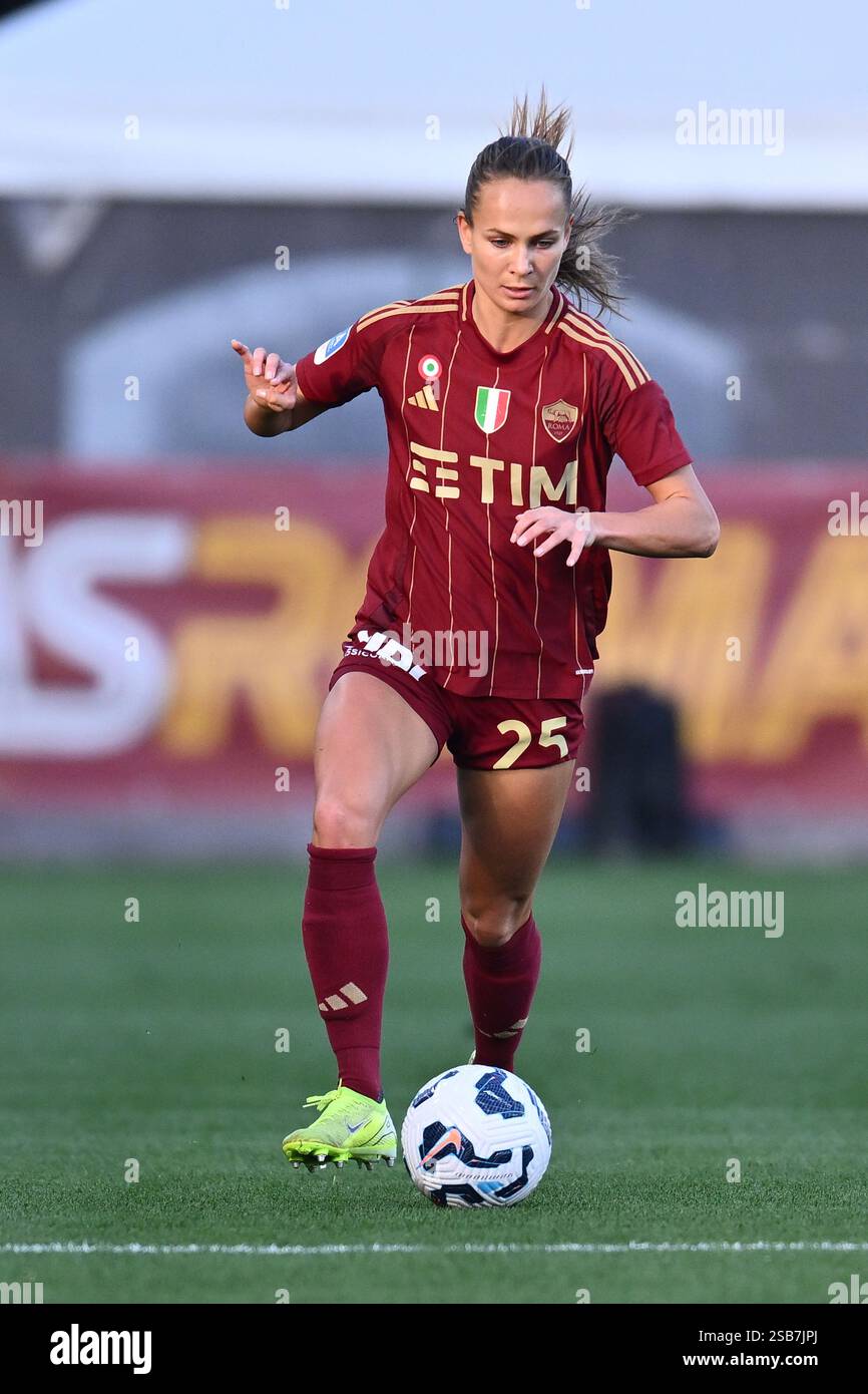 Frederikke Thøgersen of A.S. Roma Femminile is in action during the ...