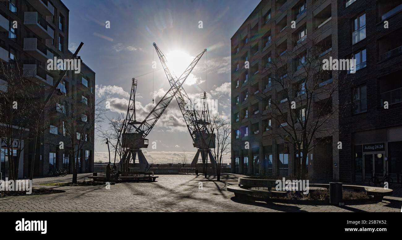 Hamburg, Germany. 31st Jan, 2025. View of new apartments and historic ...