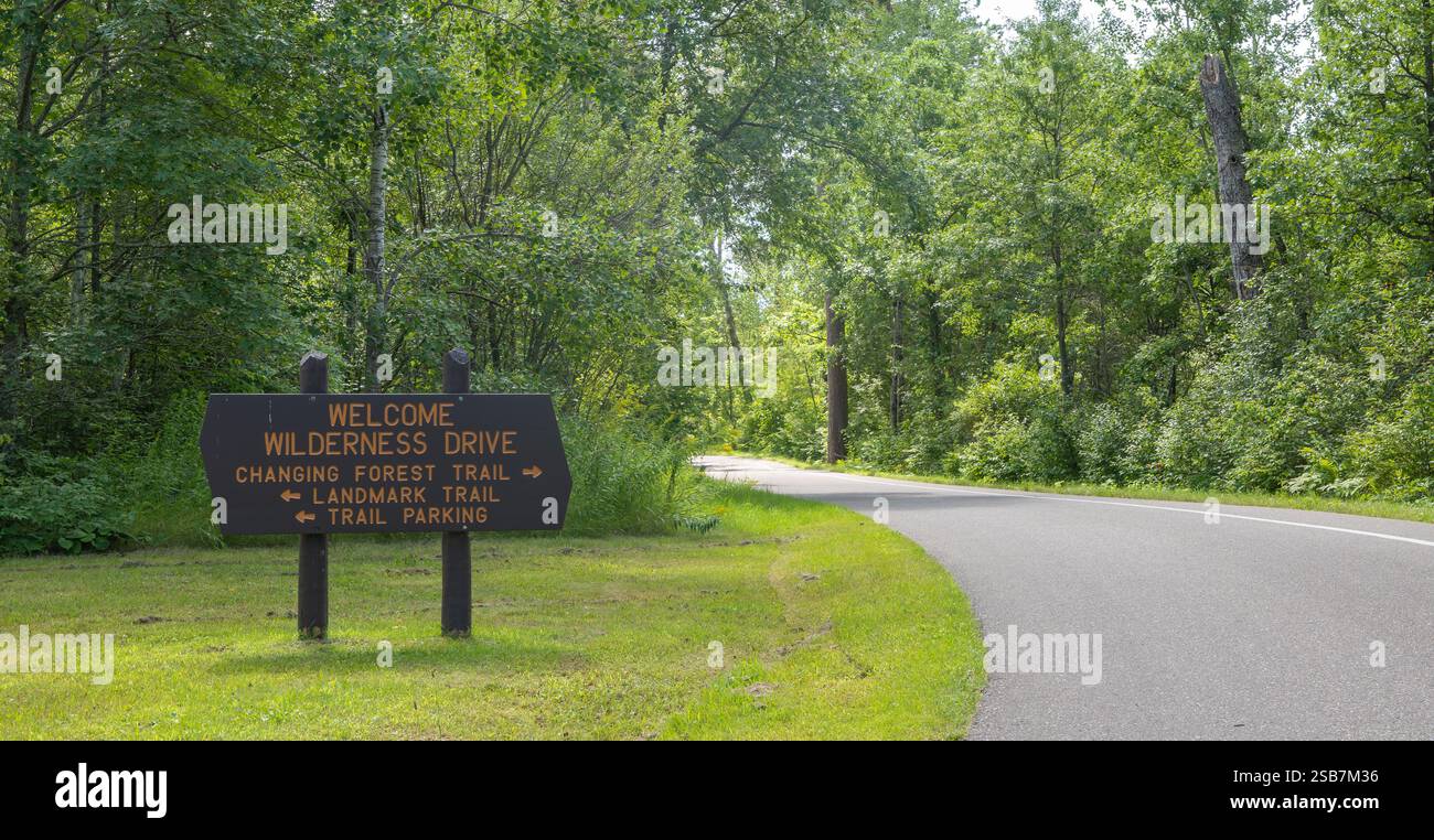 CLEARWATER CO. MN - 12 AUG 2024: Wooden welcome and directional sign ...