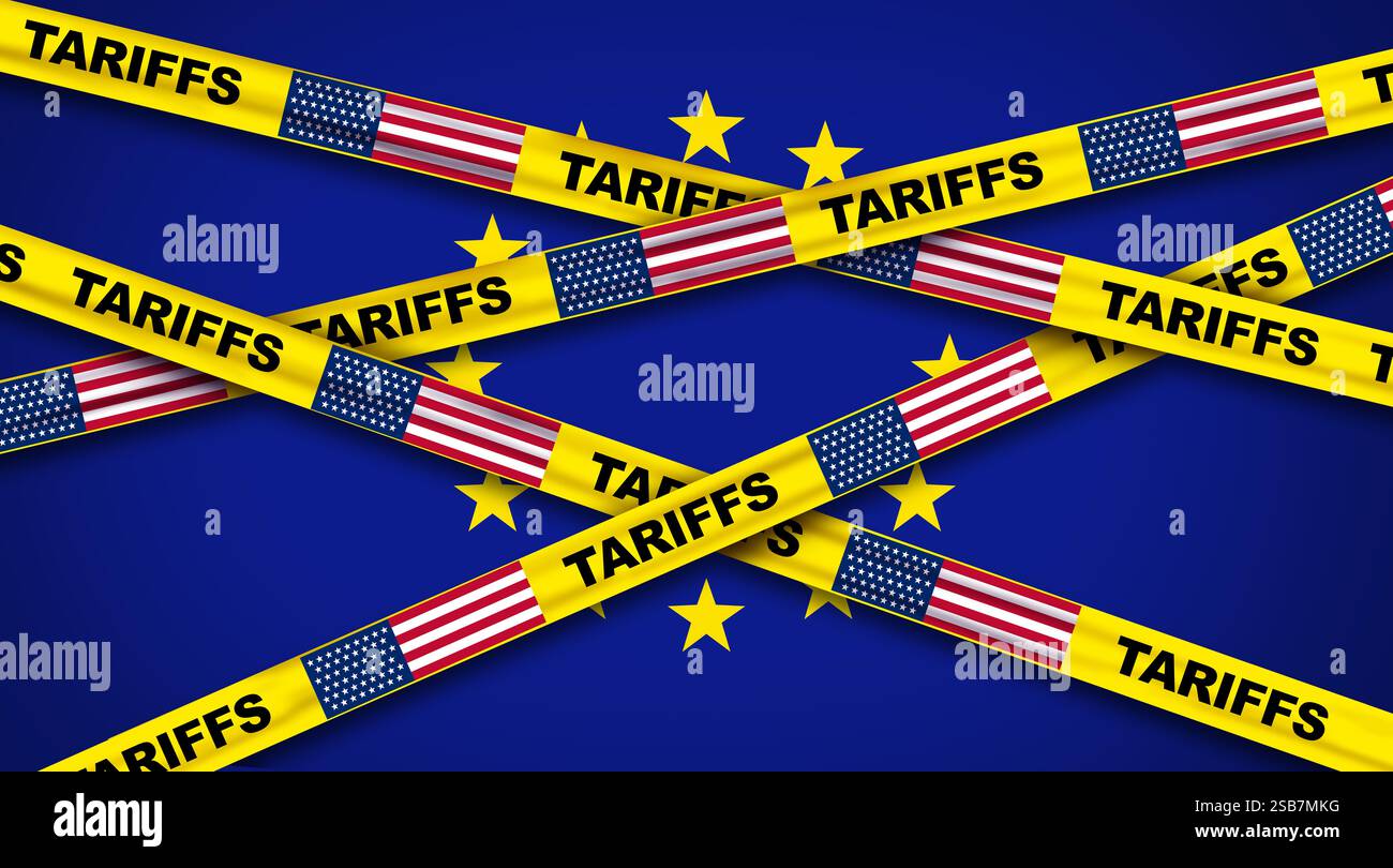 US Tariffs On Europe and USA trade war on the EU as American tariffs on ...