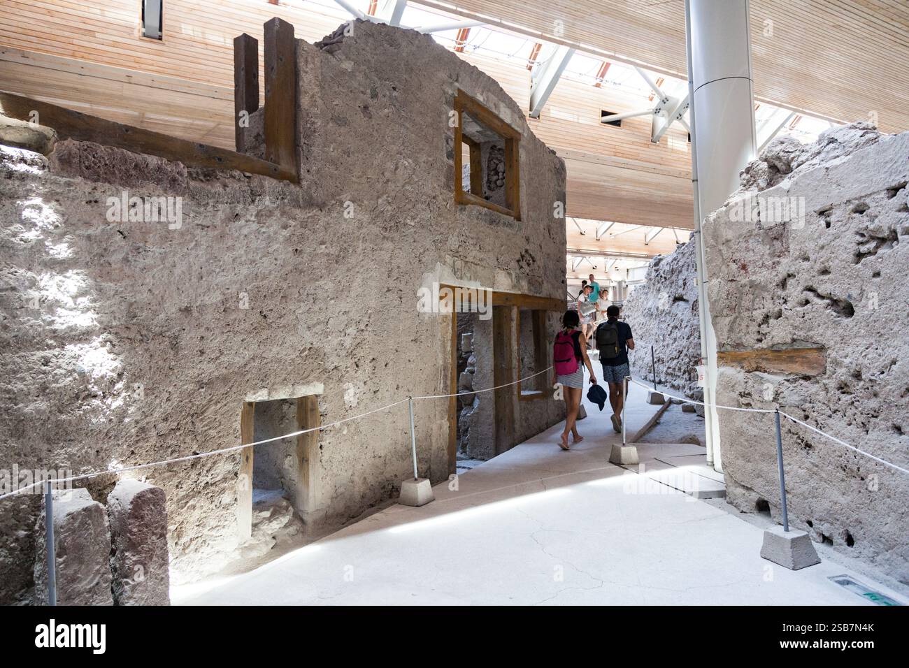 Akrotiri prehistoric settlement, Santorini island in Cyclades, Aegean ...