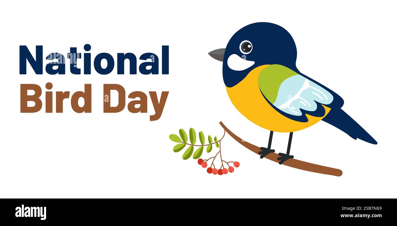 Celebrating National Bird Day with vibrant illustration of a colorful ...