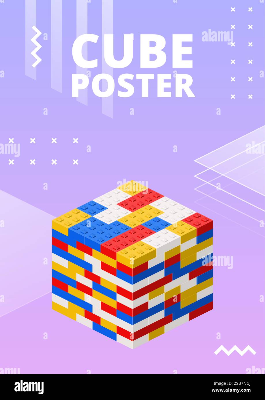 Cube poster for print and design. Vector illustration Stock Vector ...