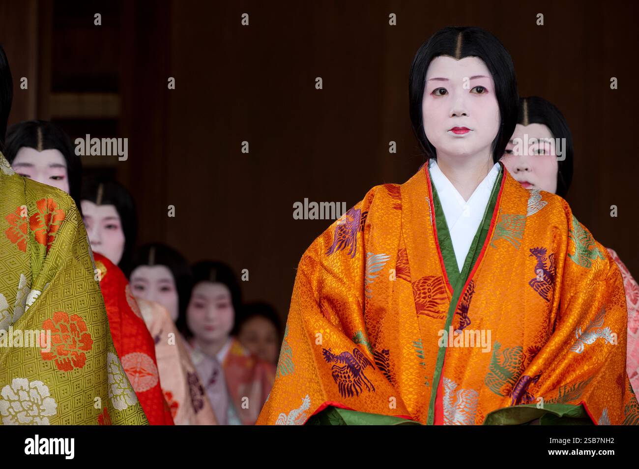 Women dressed in Heian Period costumes prepare to take part in a New ...