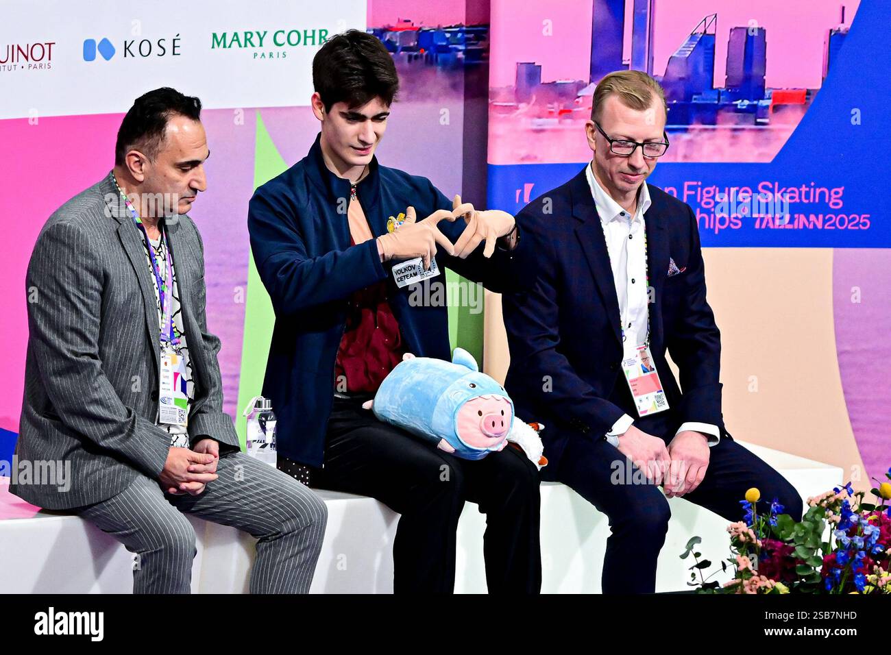 Semen DANILIANTS (ARM), at Kiss & Cry, during Men Free Skating, at the ...