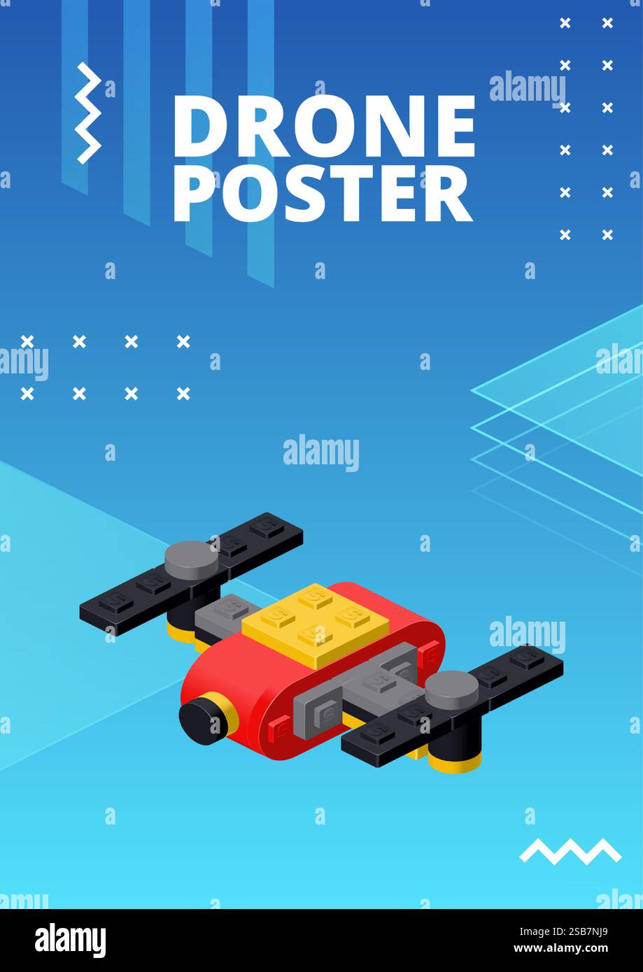 Drone poster for print and design. Vector illustration Stock Vector ...