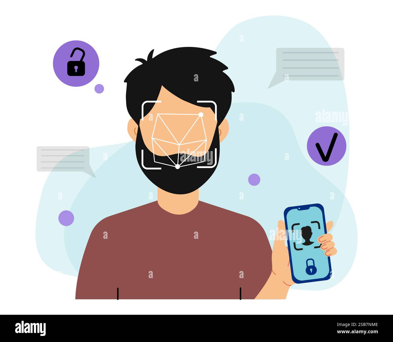 Face lock smartphone app Cut Out Stock Images & Pictures - Alamy