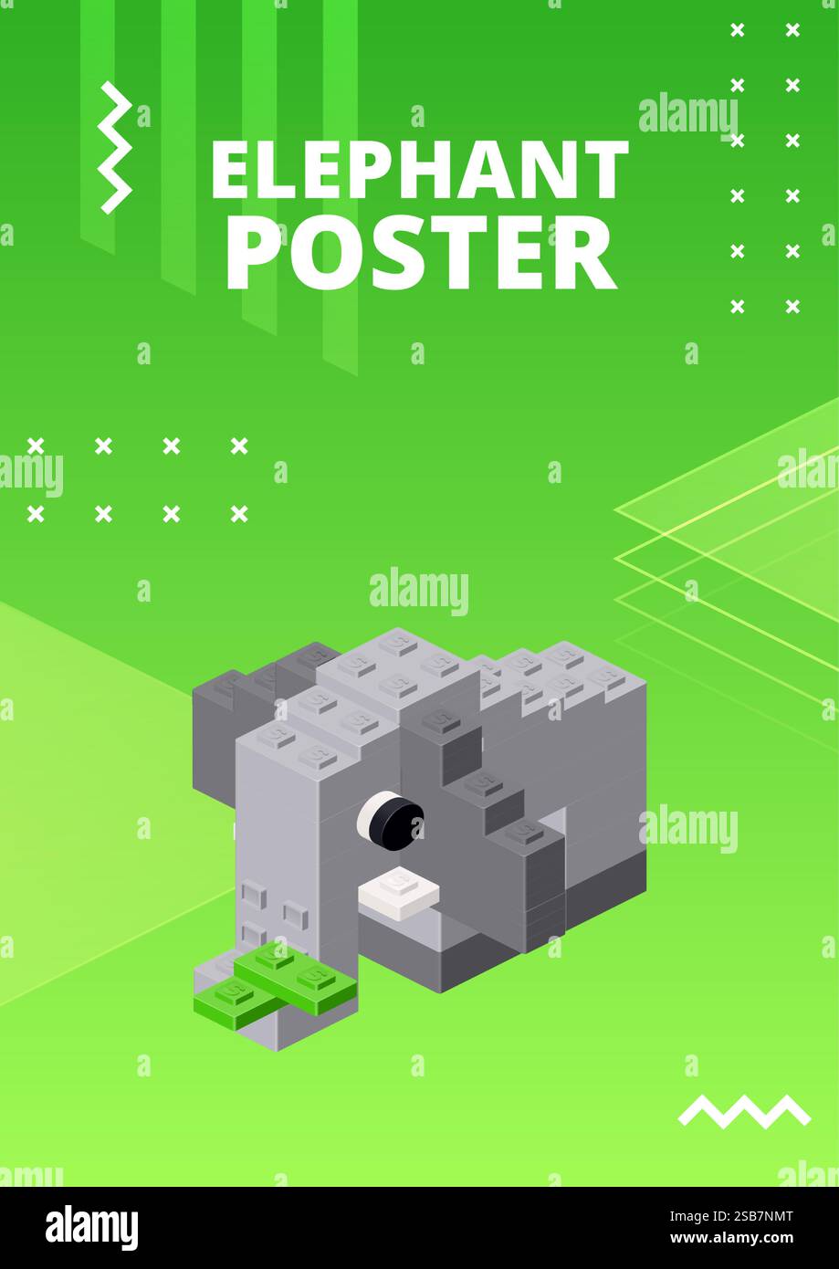 Elephant poster for print and design. Vector illustration Stock Vector ...