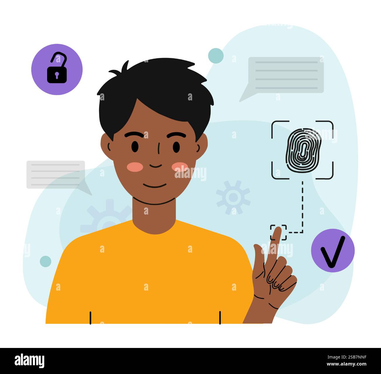 Using fingerprint scanner interface hi-res stock photography and images ...