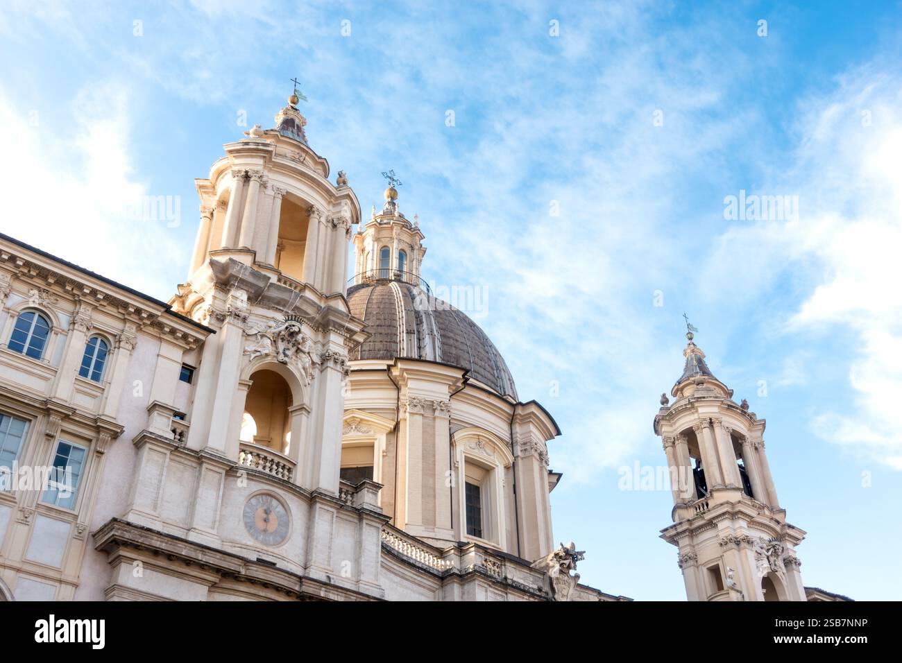 Rome, Italy - 7 January 2025: white facade of iconic baroque church ...