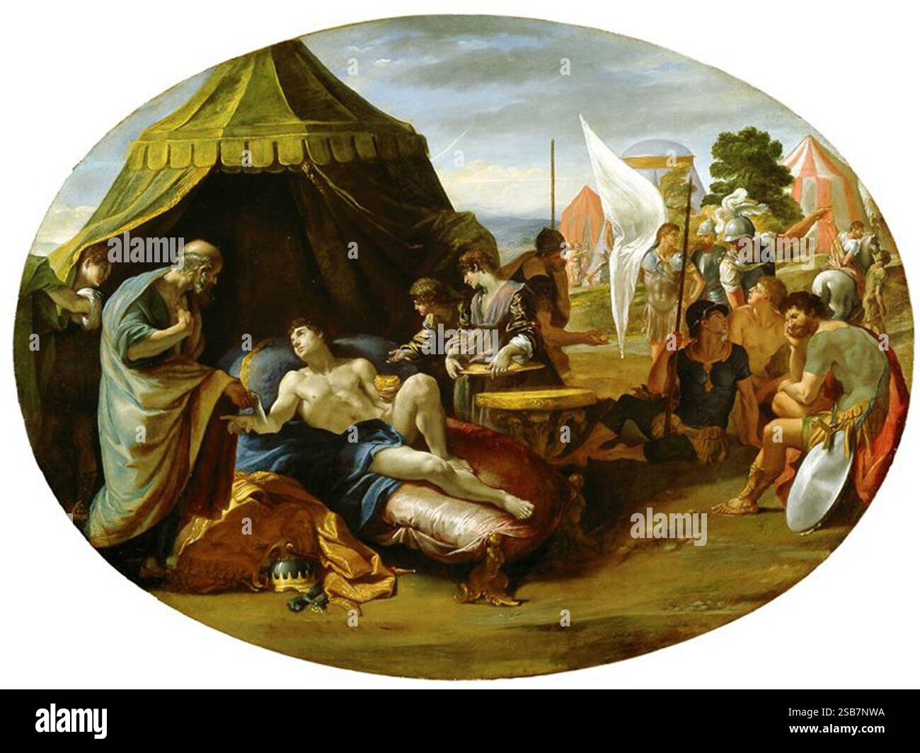 Sick Alexander the Great drinks the medicine given to him by his doctor ...