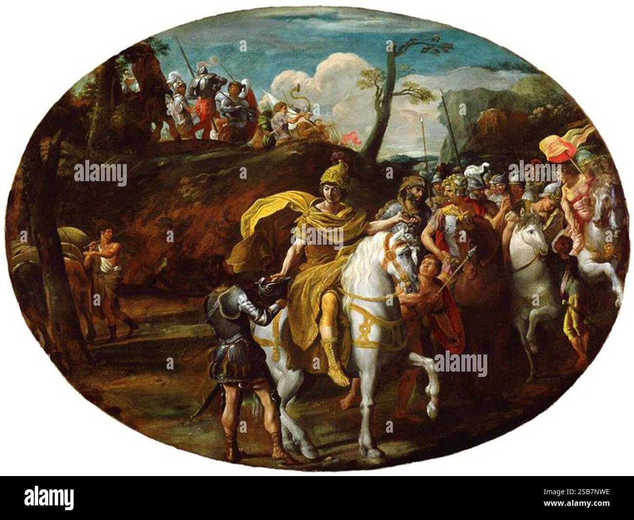 Alexander the Great refuses water to drink offered to him by a soldier ...