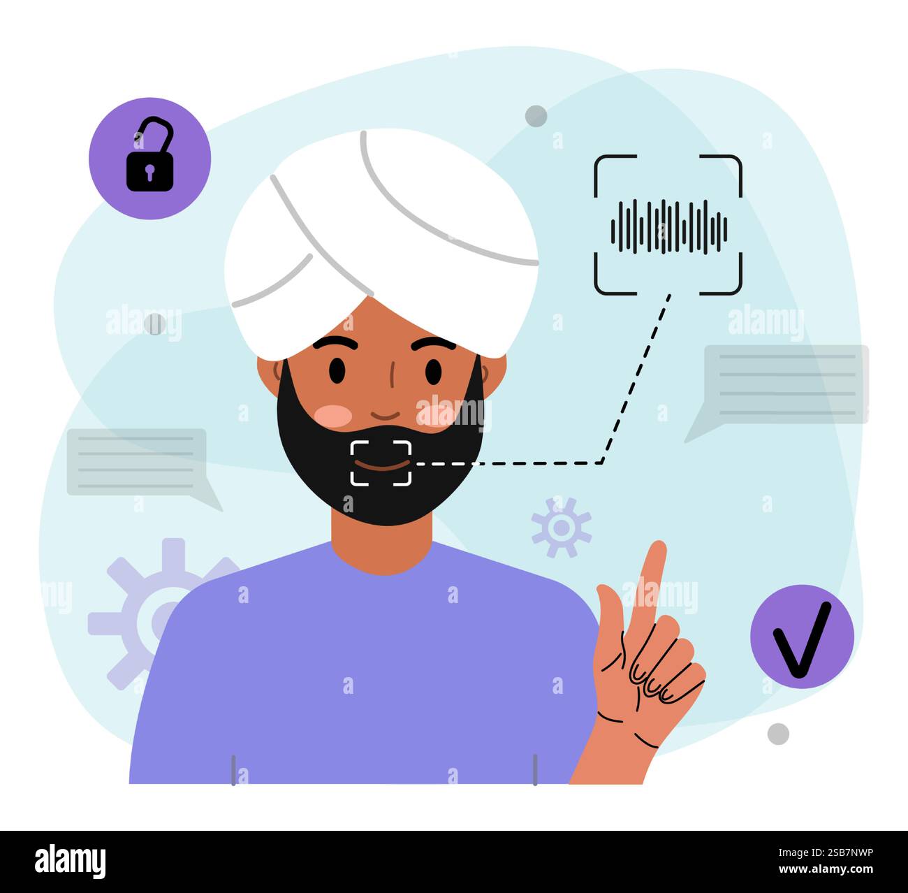 Man Using Voice Recognition Technology Stock Vector Image & Art - Alamy