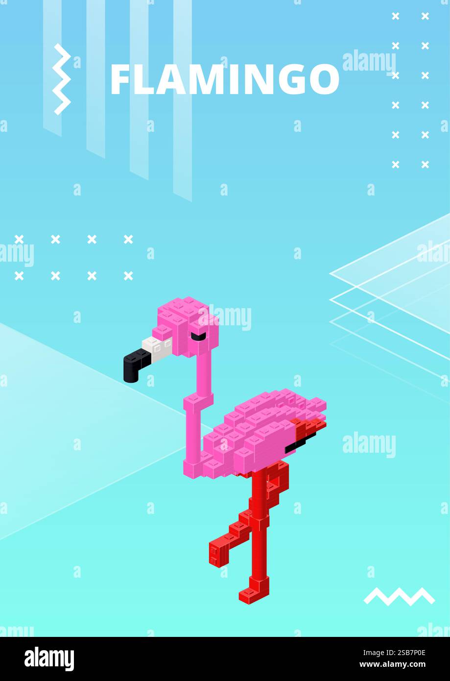 Flamingo poster for print and design. Vector illustration Stock Vector ...