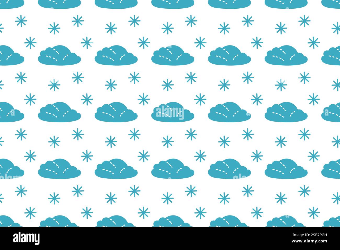 This playful design features repeating clouds and stars in a vibrant ...