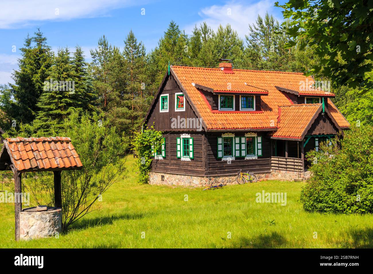 Old traditional rustic house in Wygryny village near lake Nidzkie ...