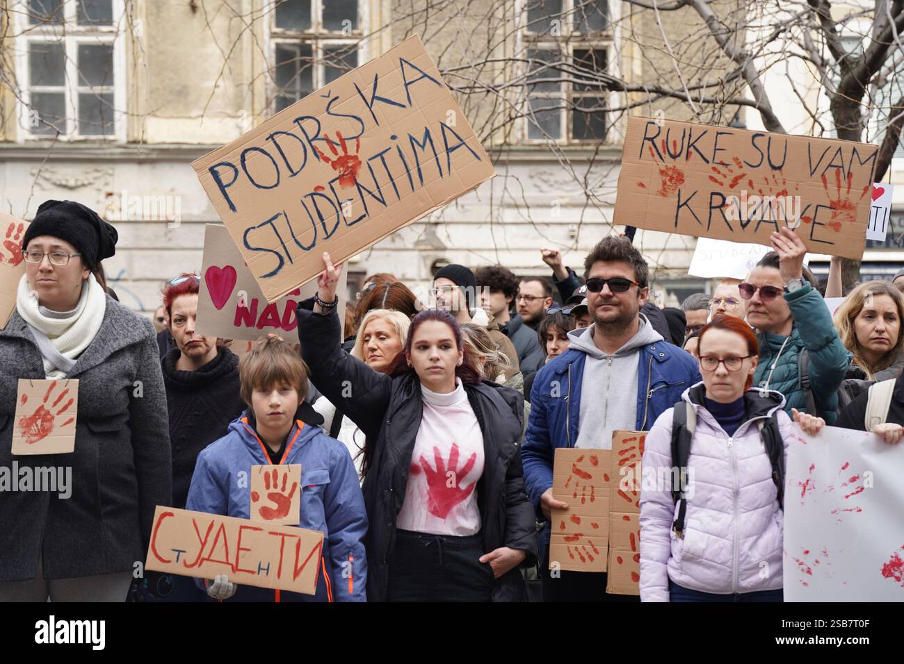 Zagreb, Croatia. 01st Feb, 2025. Gathering of students in support of ...