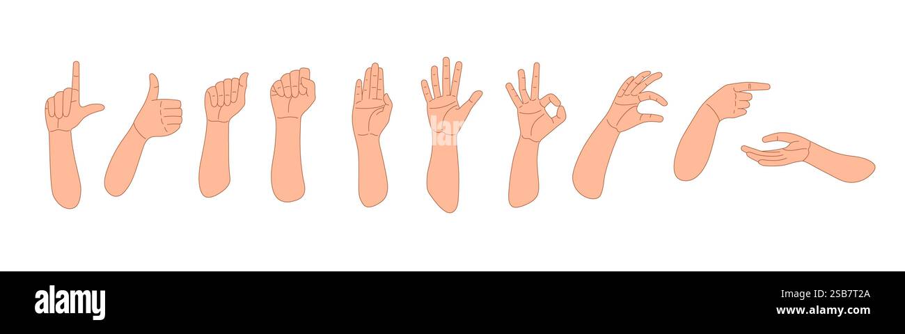 Webrealistic human hands, signs and gestures Stock Vector Image & Art ...