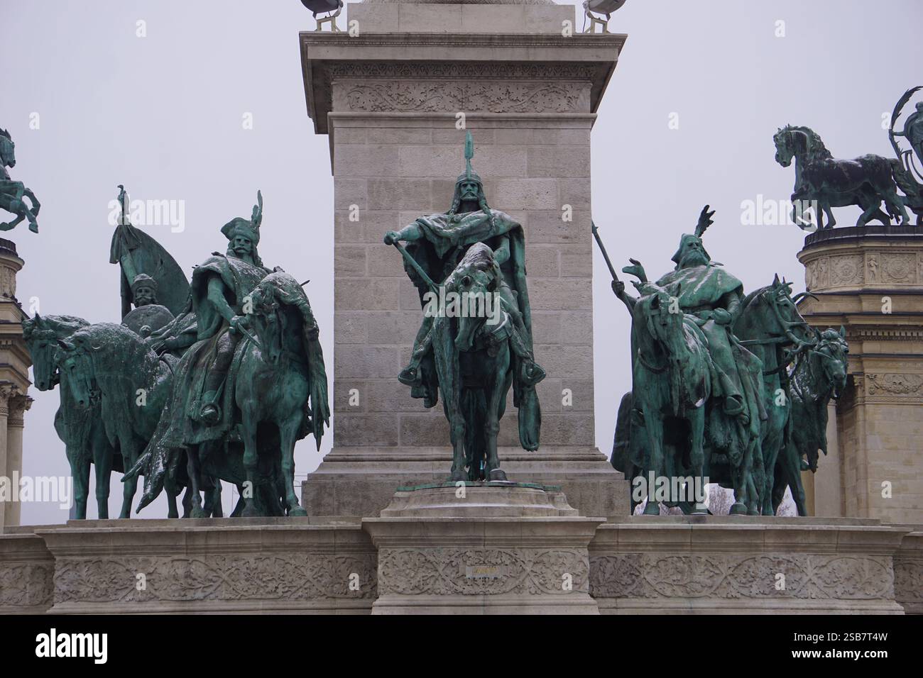 Close up of the equestrian statues of the Seven Chieftains of the ...