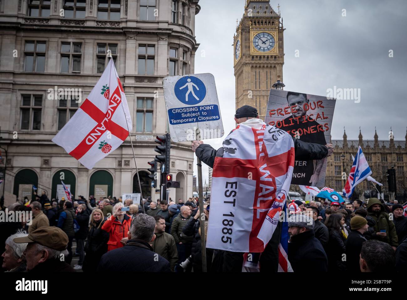 London, UK. 1st February 2025. A few thousand right-wing nationalist ...