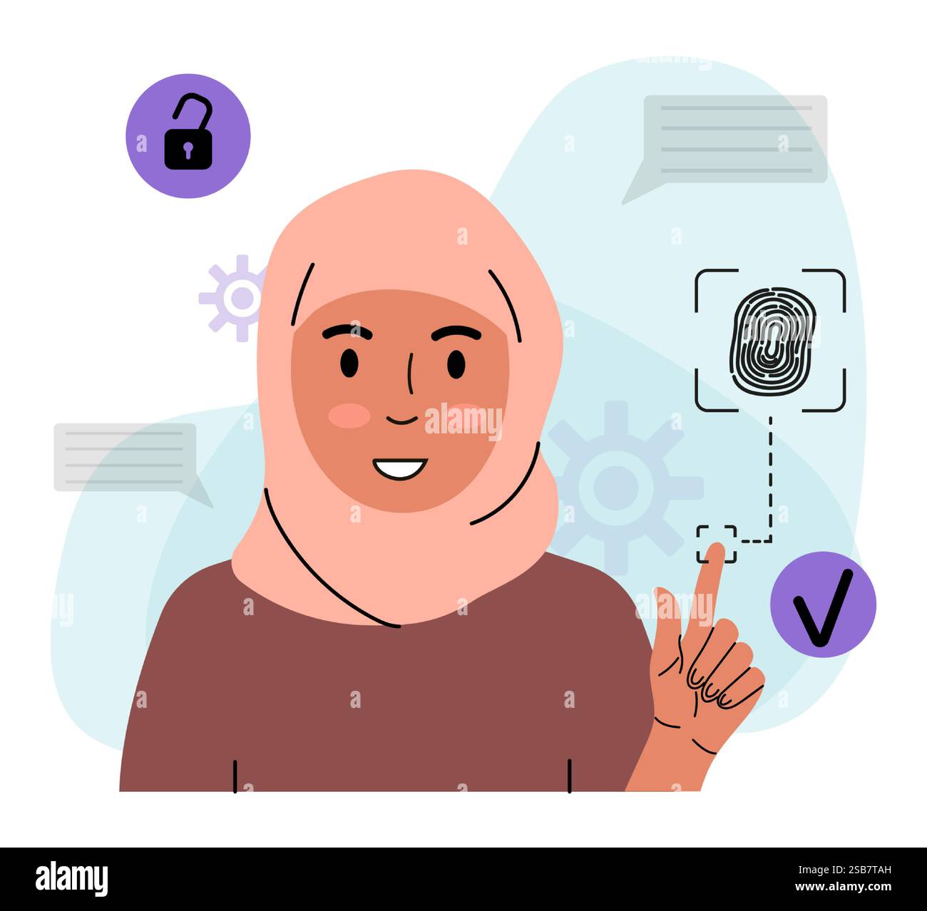 Woman Using Iris Recognition Technology Stock Vector Image And Art Alamy