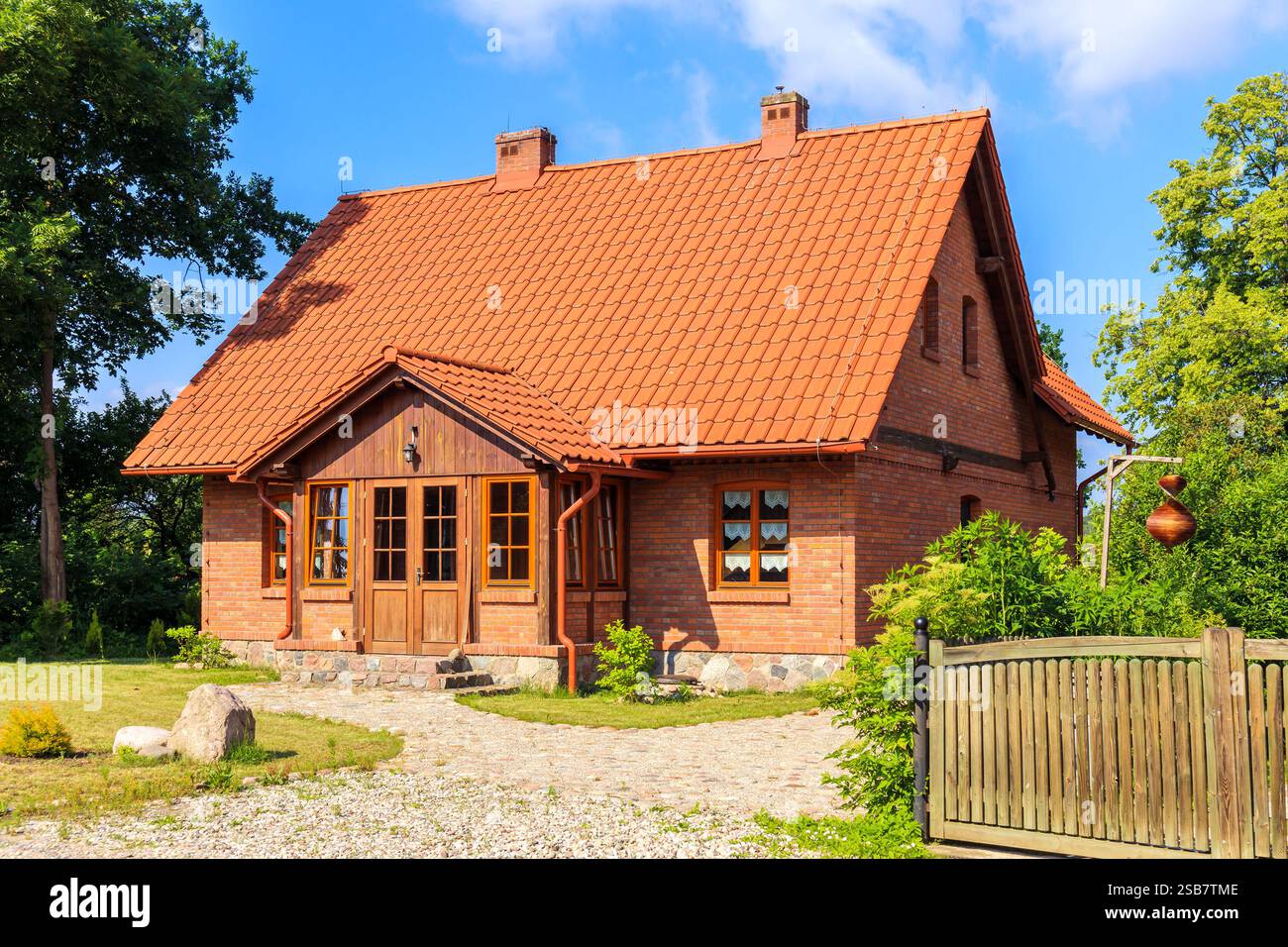 Old traditional rural house in Galkowo village near Krutynia river ...