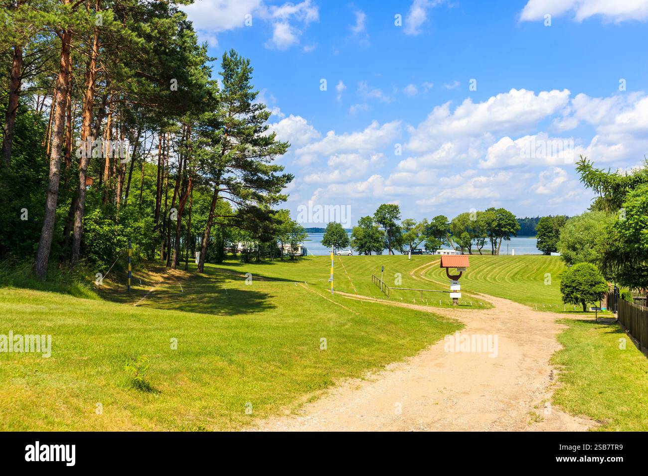 Road To Camping Site At Lake Mokre Near Zgon Village On Summer Sunny