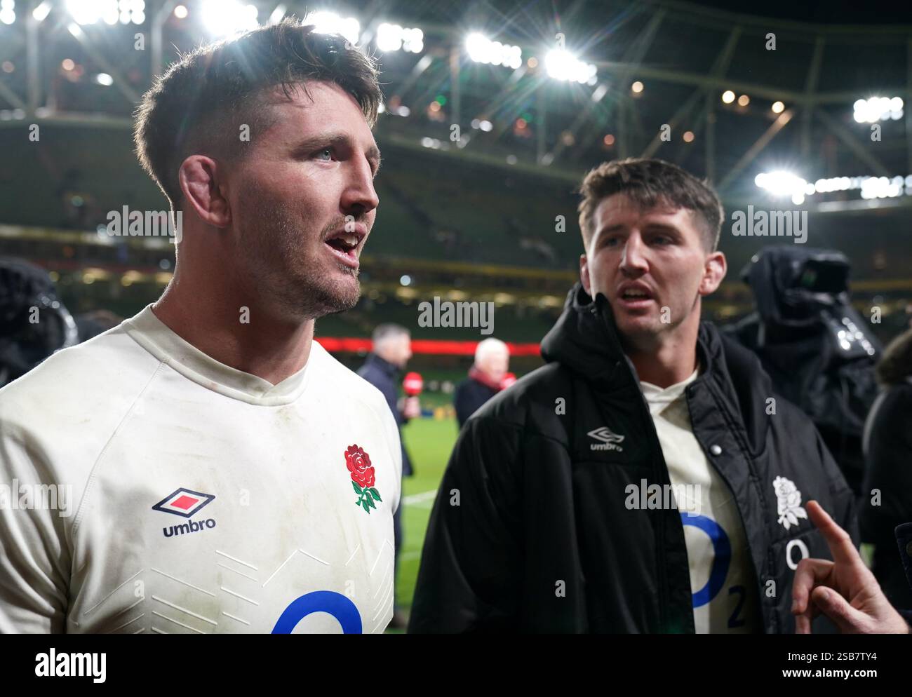 England's Tom Curry and Ben Curry react following the Guinness Men's ...