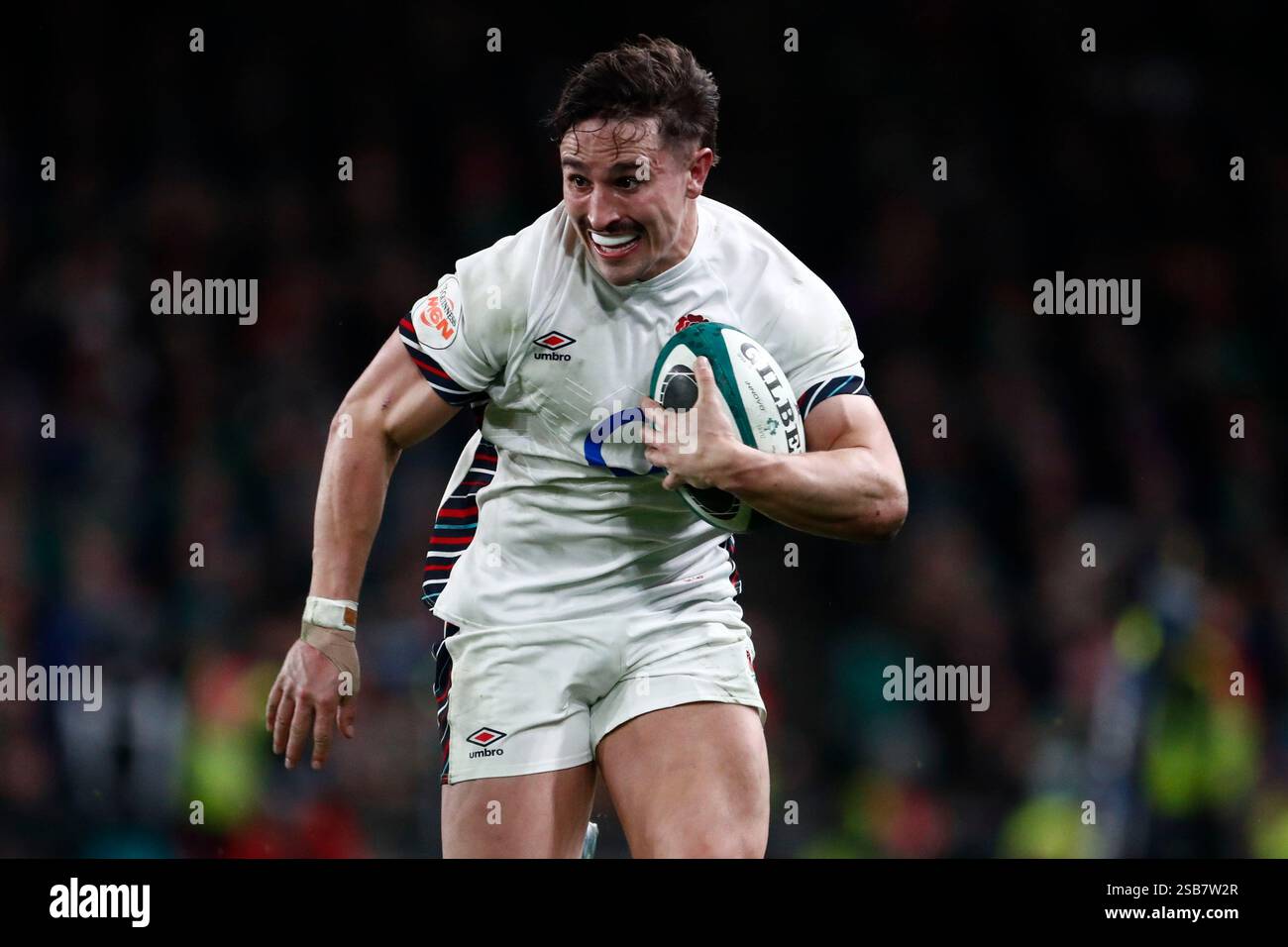 England's Cadan Murley runs with the ball during the Six Nations rugby ...