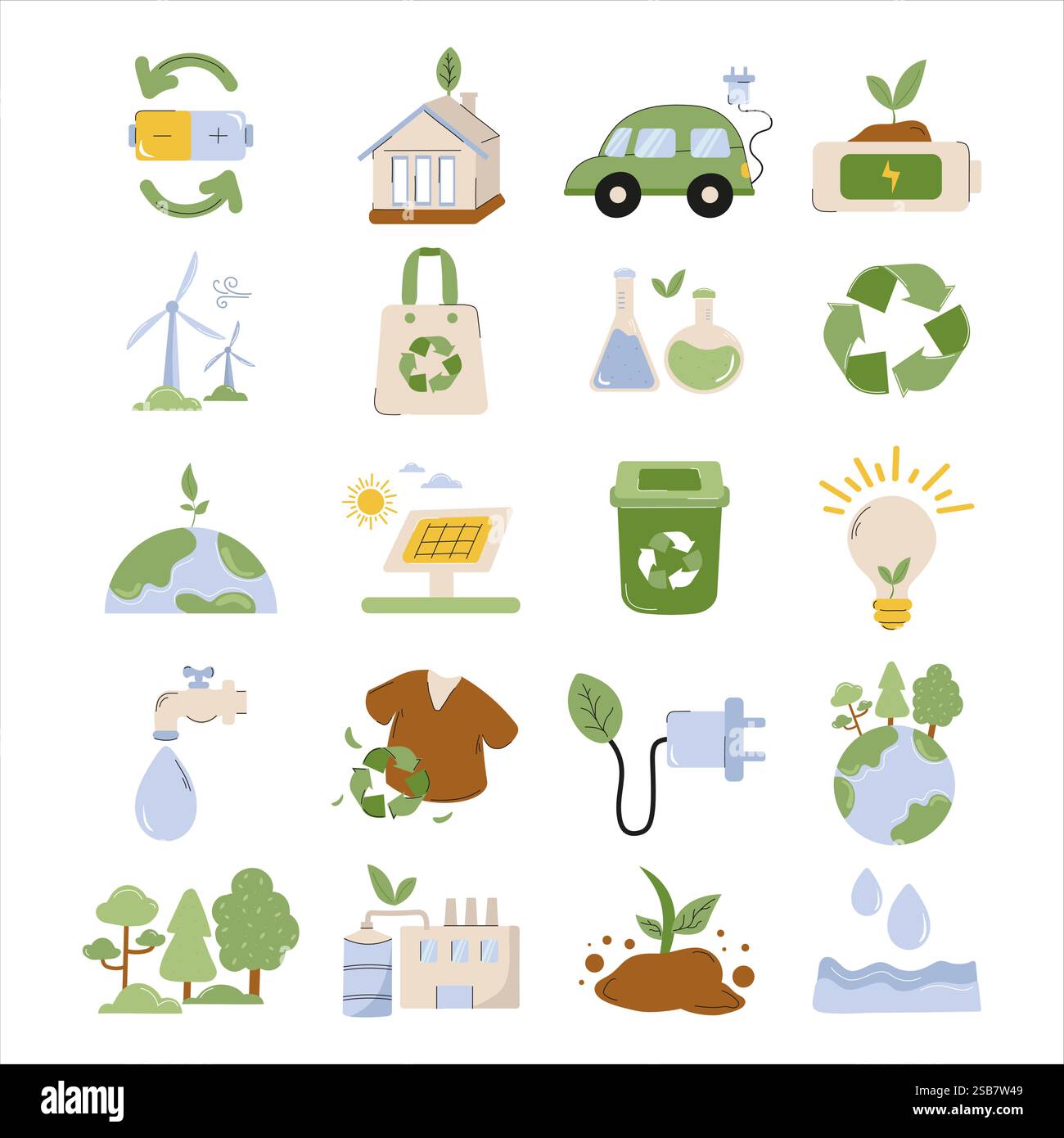 Diverse illustrations showcasing sustainable living and eco-friendly ...
