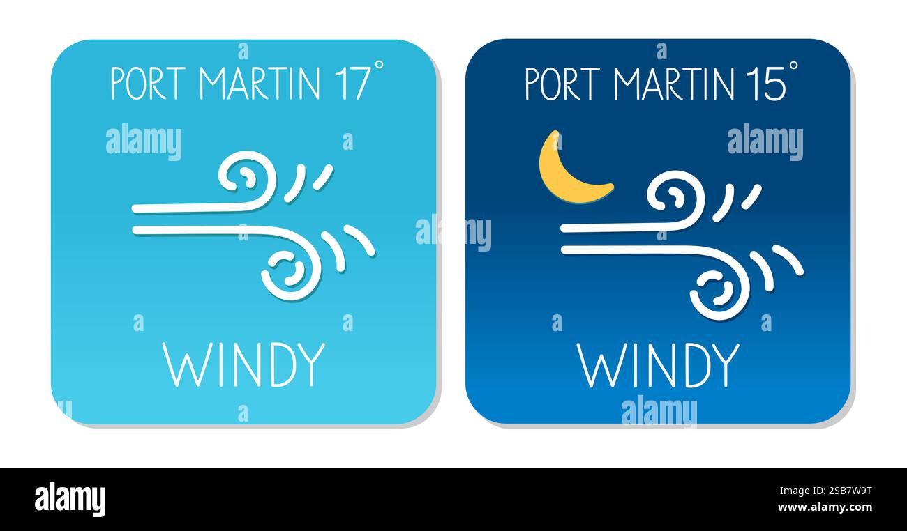 Windy weather forecast for Port Martin with varying temperatures ...