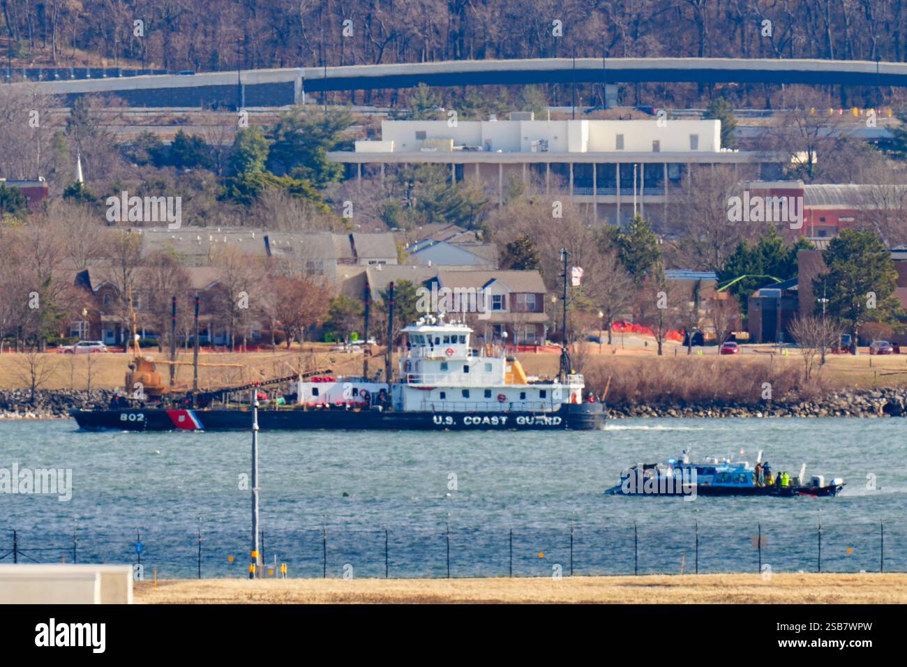 Arlington, United States. 01st Feb, 2025. A coast Guard barge with ...