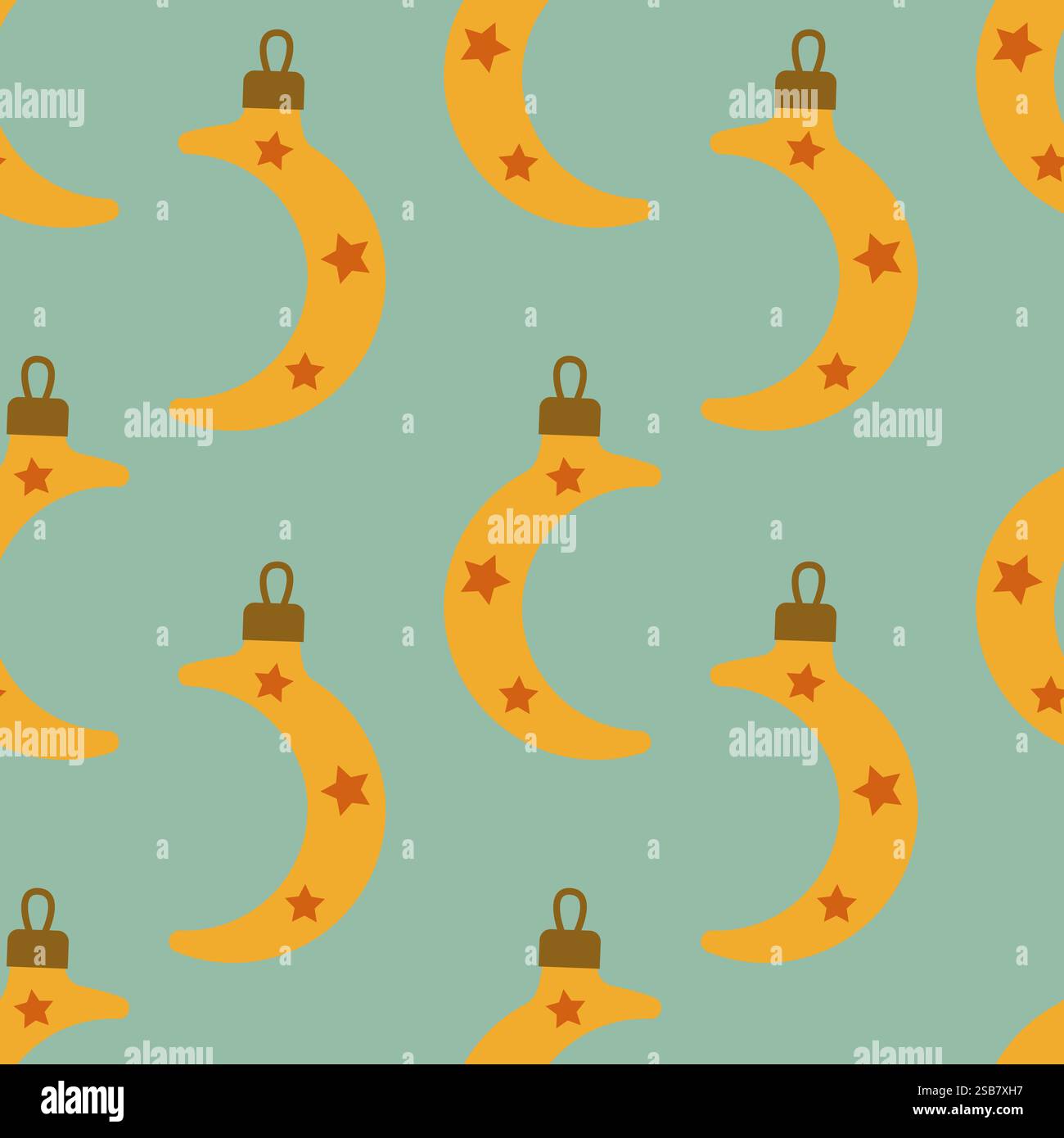 Colorful crescent moons with stars create a playful pattern on a light ...