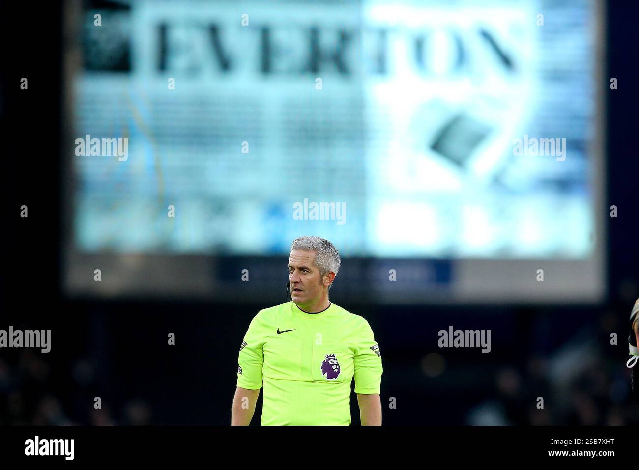 Liverpool, UK. 01st Feb, 2025. Referee Darren Bond looks on. Premier ...
