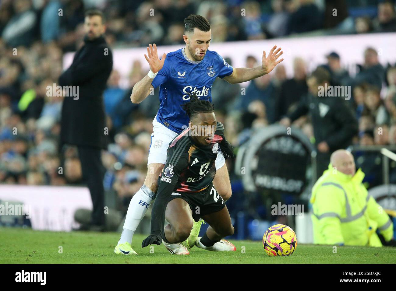 Liverpool, UK. 01st Feb, 2025. Jack Harrison of Everton and Woyo ...