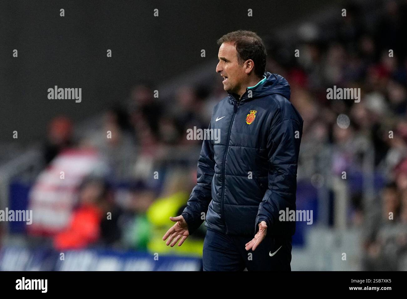 Jagoba Arrasate, heach coach of Mallorca, gestures during the Spanish ...