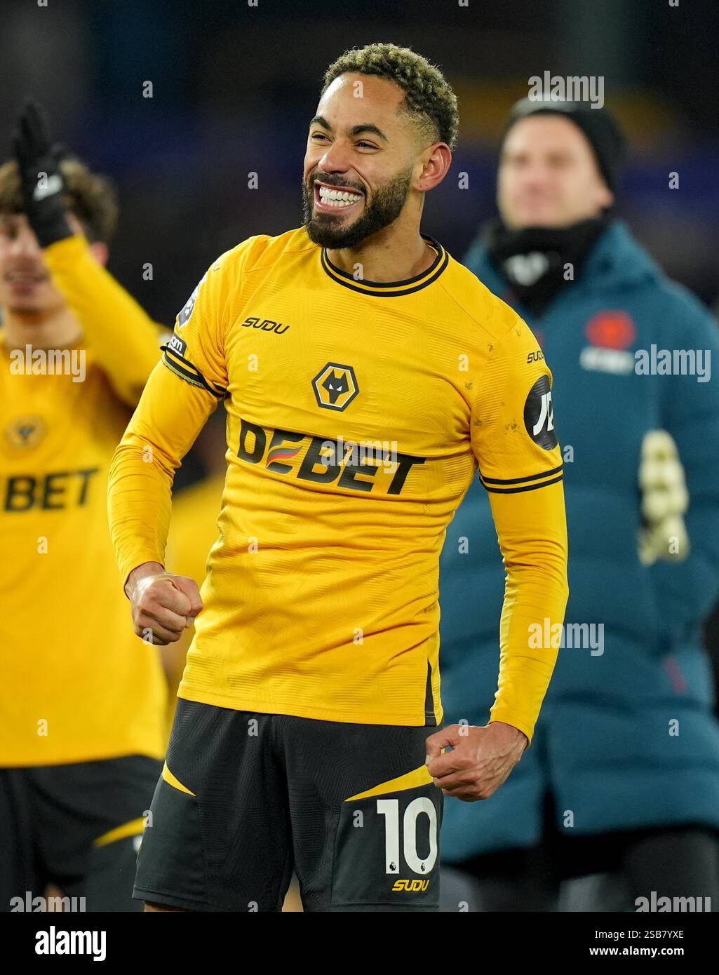 Wolverhampton Wanderers' Matheus Cunha celebrates after the Premier ...
