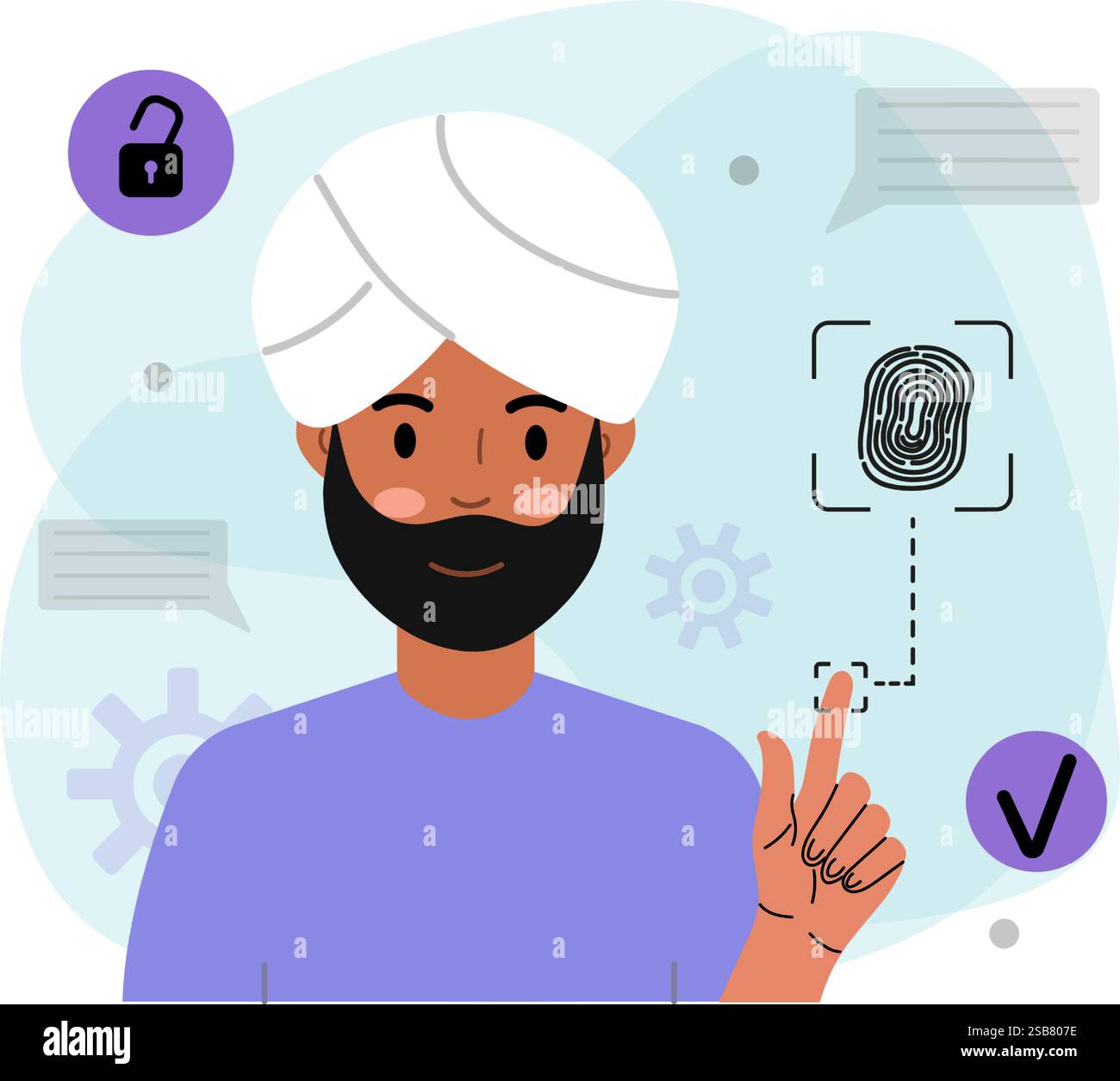 Using fingerprint scanner interface hi-res stock photography and images ...