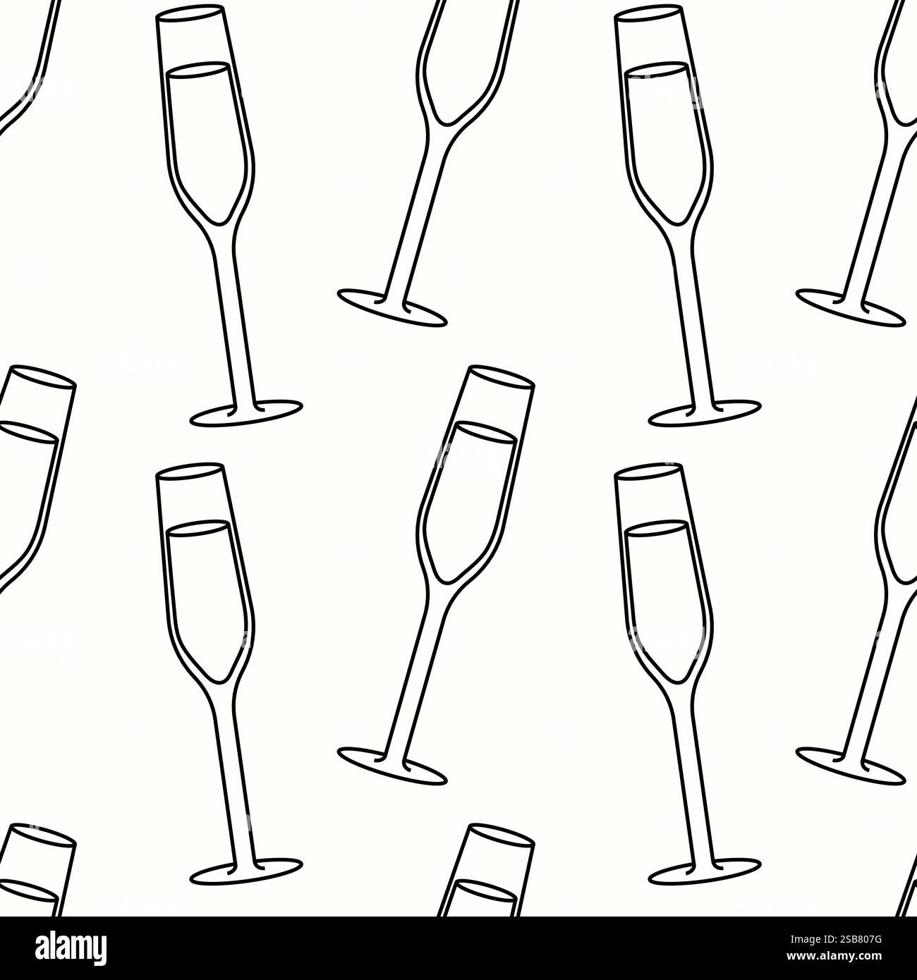 Elegant glassware pattern featuring champagne flutes on a light ...