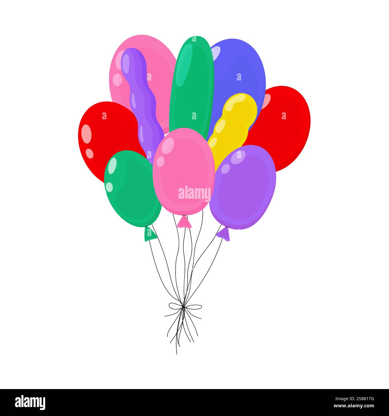 Colorful balloons floating together, perfect for celebrations and ...