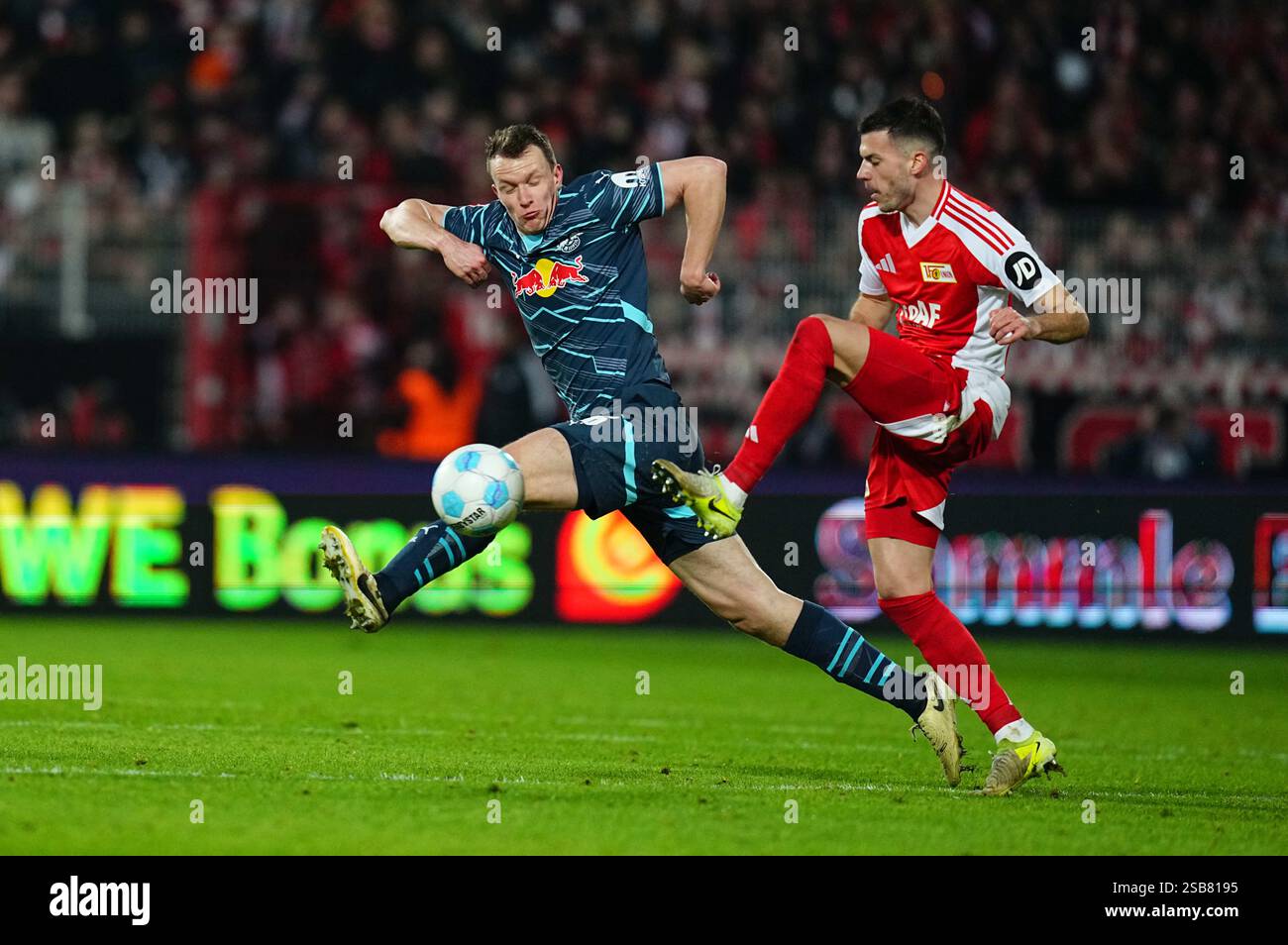 February 01 2025: Lukas Klostermann of RB Leipzig and Laszlo Benes of ...