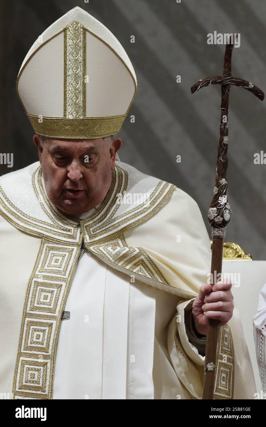 February 1, 2025 - Vatican City. POPE FRANCIS celebrates First Vespers ...