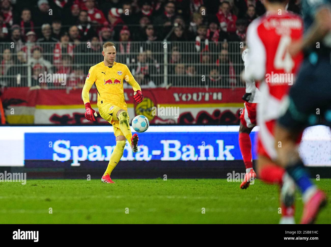 February 01 2025: Peter Gulacsi of RB Leipzig controls the ball during ...