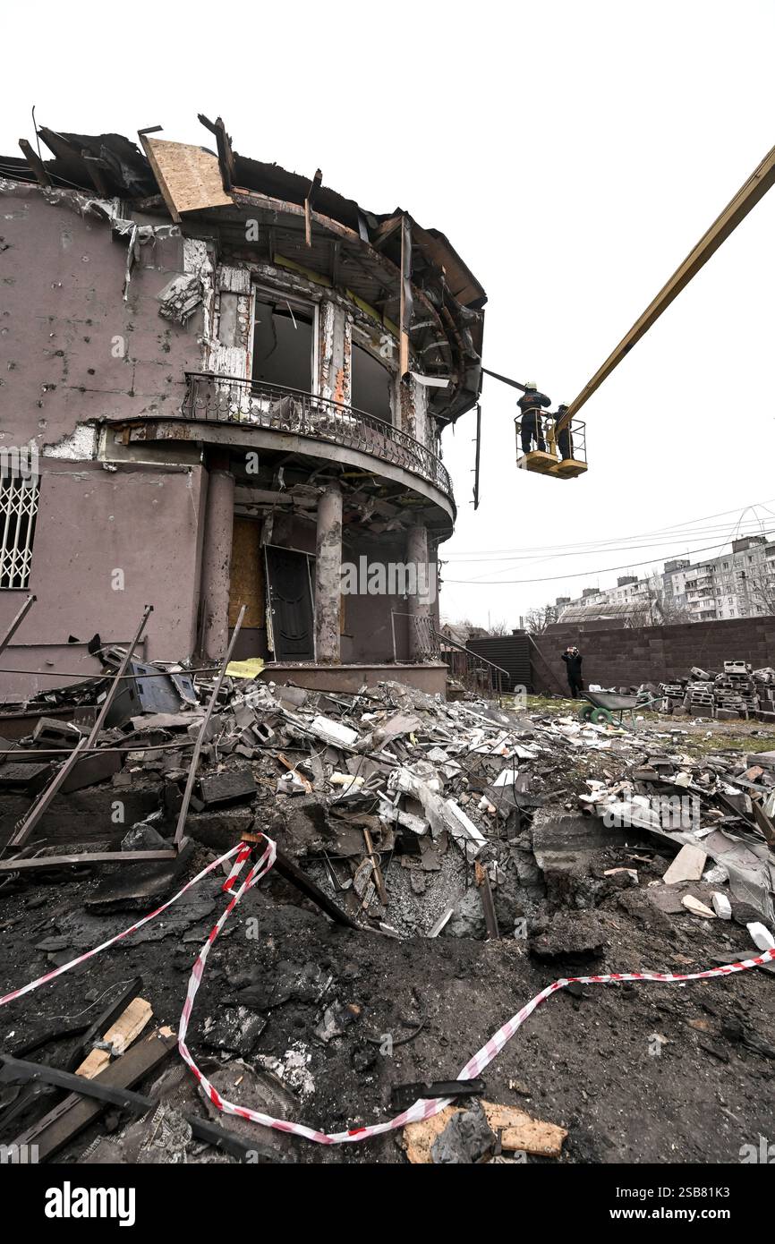 ZAPORIZHZHIA, UKRAINE - FEBRUARY 1, 2025 - Workers of the municipal ...