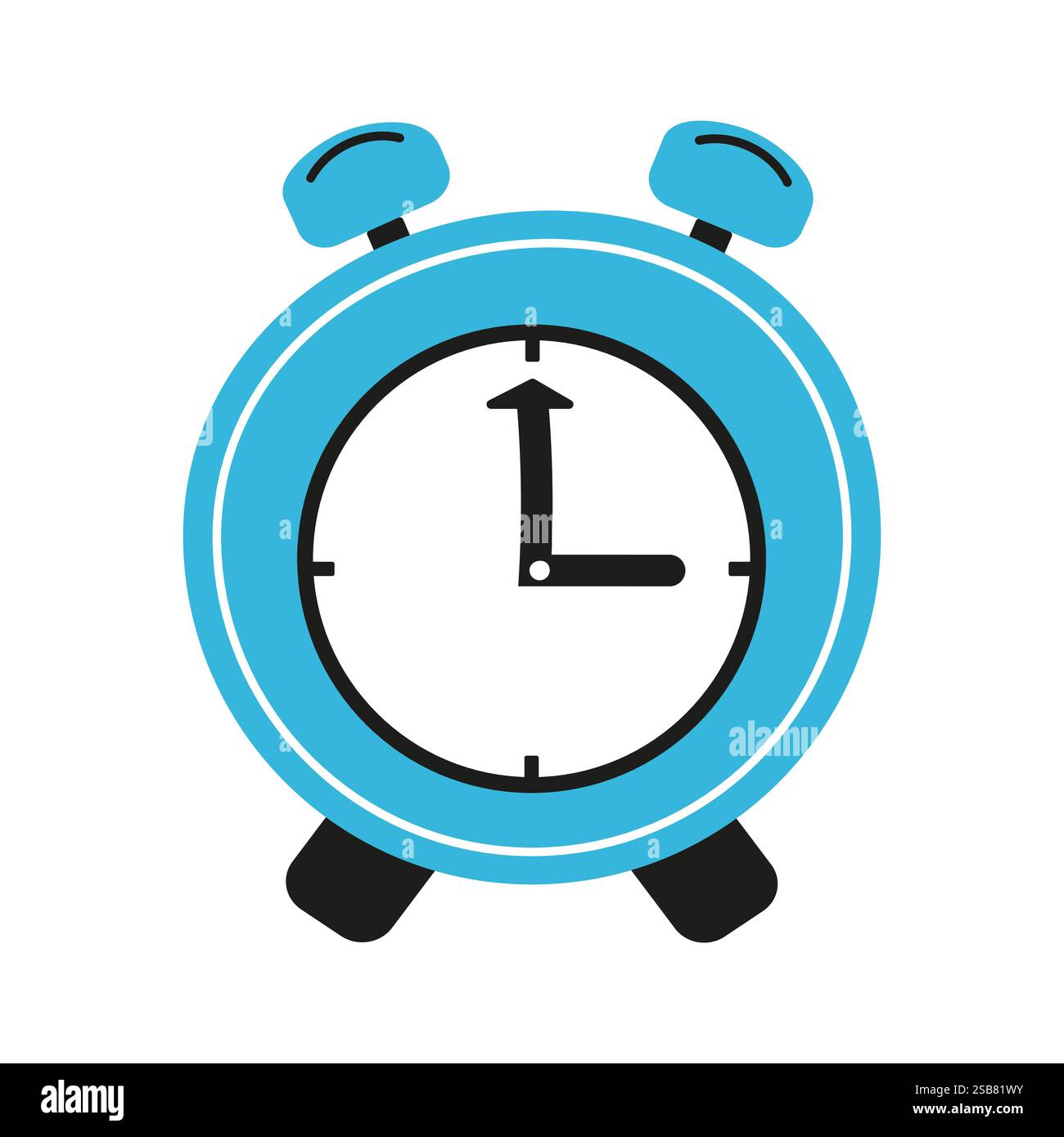 Bright blue alarm clock displaying time with simple and clear design ...